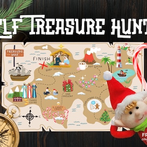 Elf Treasure Map for Kids | Christmas Treasure Hunt Printable | Super ...