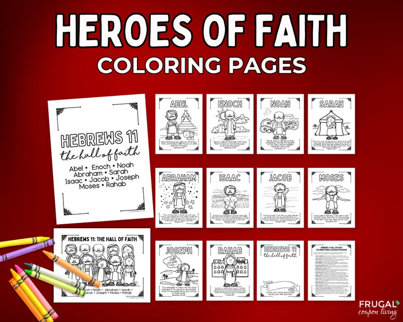 Hebrews 11 Heroes of Faith List Bible Crafts for Kids, Printable Hall ...