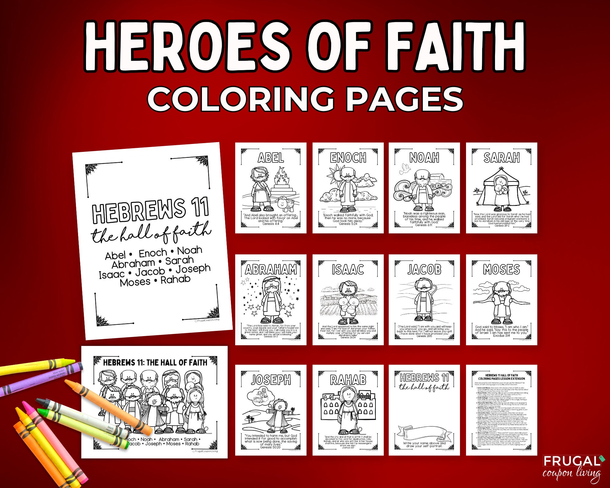 Hebrews 11 Heroes of Faith List Bible Crafts for Kids, Printable Hall ...