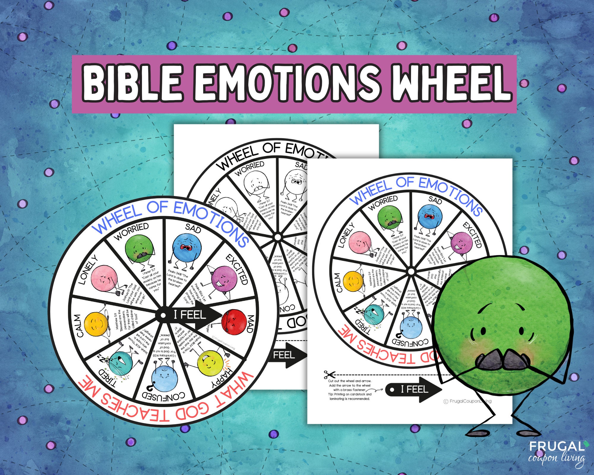 Biblical Emotions Wheel-printable, Mindfulness With Christ Feelings ...