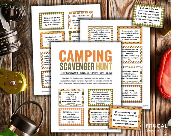 20 Camping Scavenger Hunt Riddles for Kids PDF | Rhyming Outdoor ...