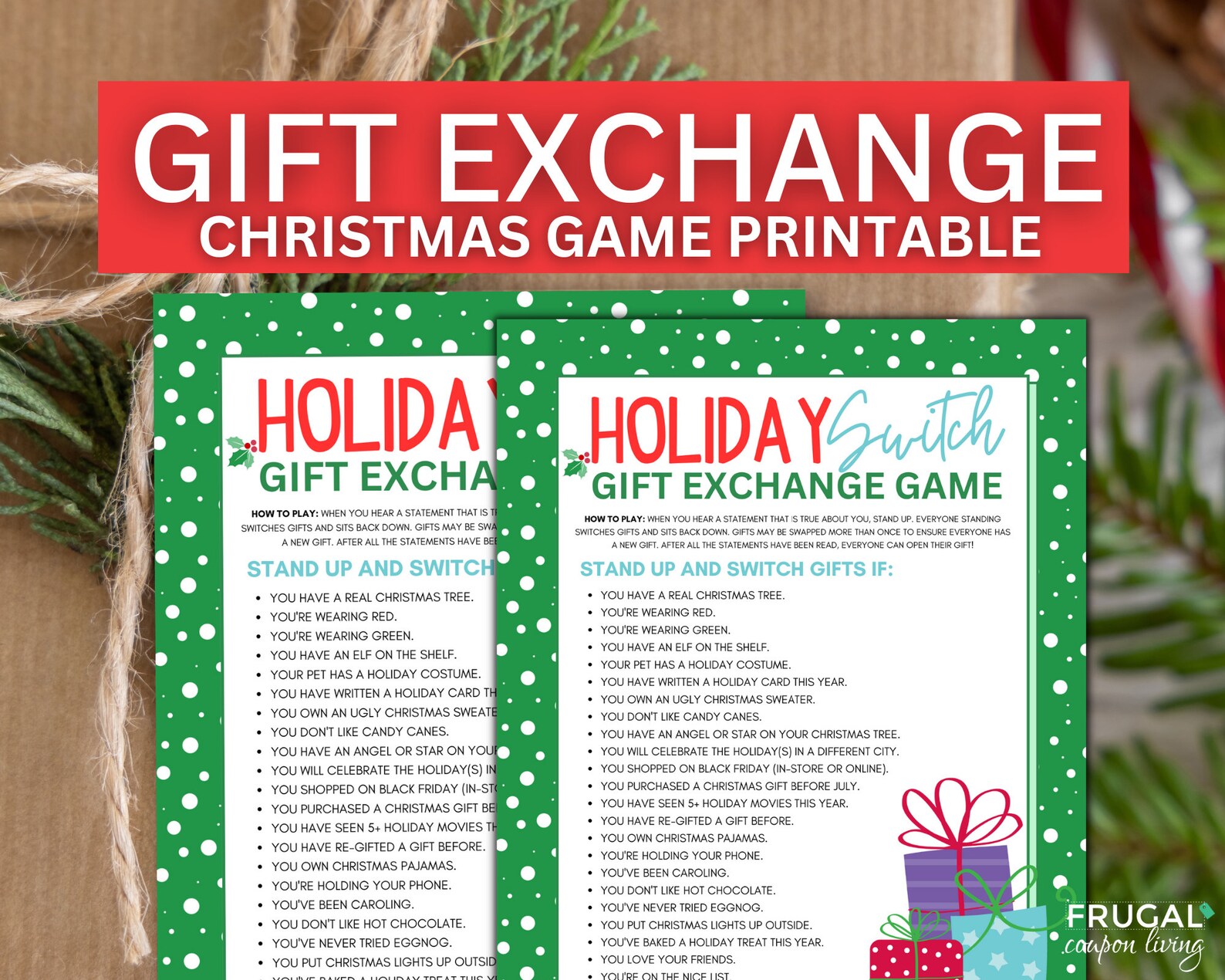 Santa Switch Holiday Gift Exchange Game | Fun Holiday Game Printable ...