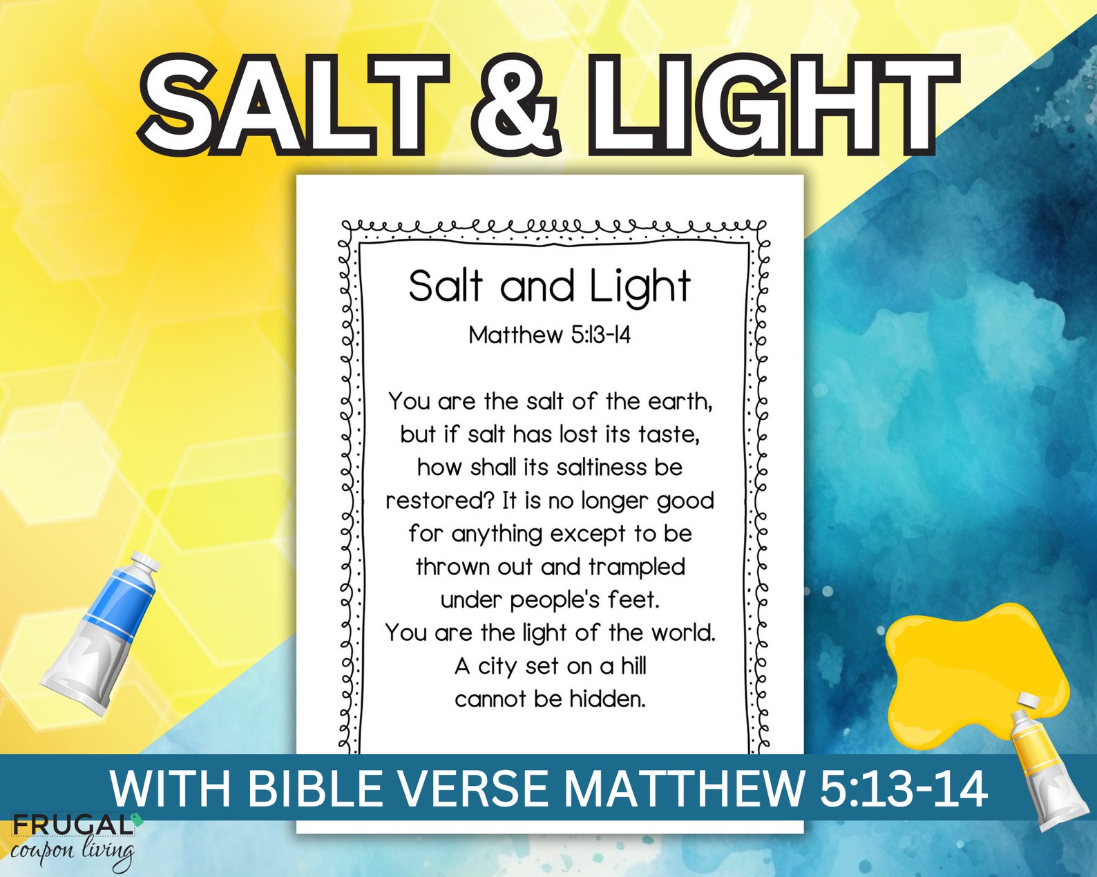 Salt and Light Craft for Kids, Sunday School Handprint Art, Salt of the ...