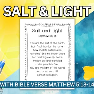 Salt and Light Craft for Kids, Sunday School Handprint Art, Salt of the ...