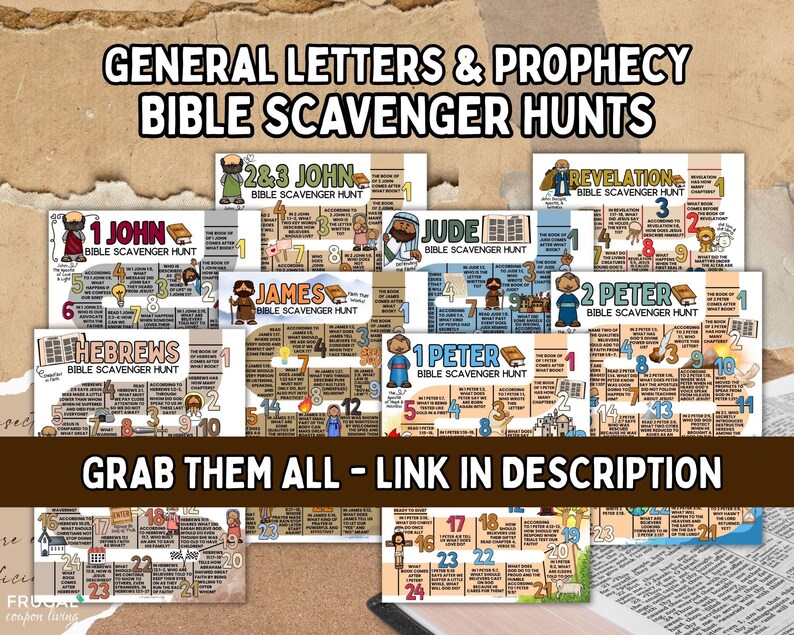 Revelation Bible Scavenger Hunt, Book of Revelation Activity Printable ...