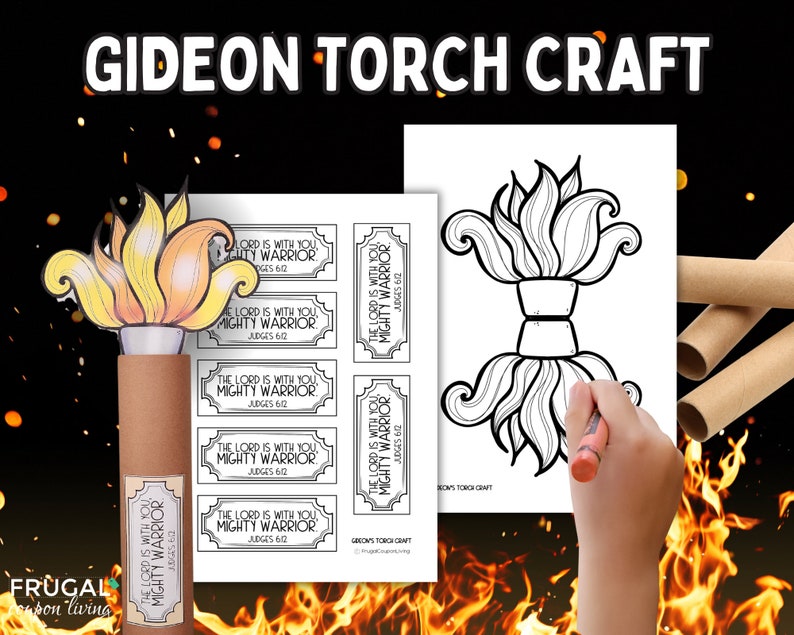 Gideon Torch Craft for Kids, DIY Paper Torch Gideon's Army of 300, 3-D ...
