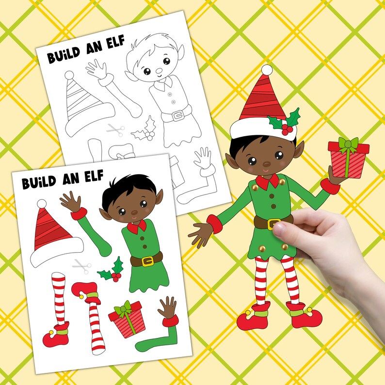 Adorable Elf Template Craft Kit Printables | DIY Elf Doll Fun Christmas ...