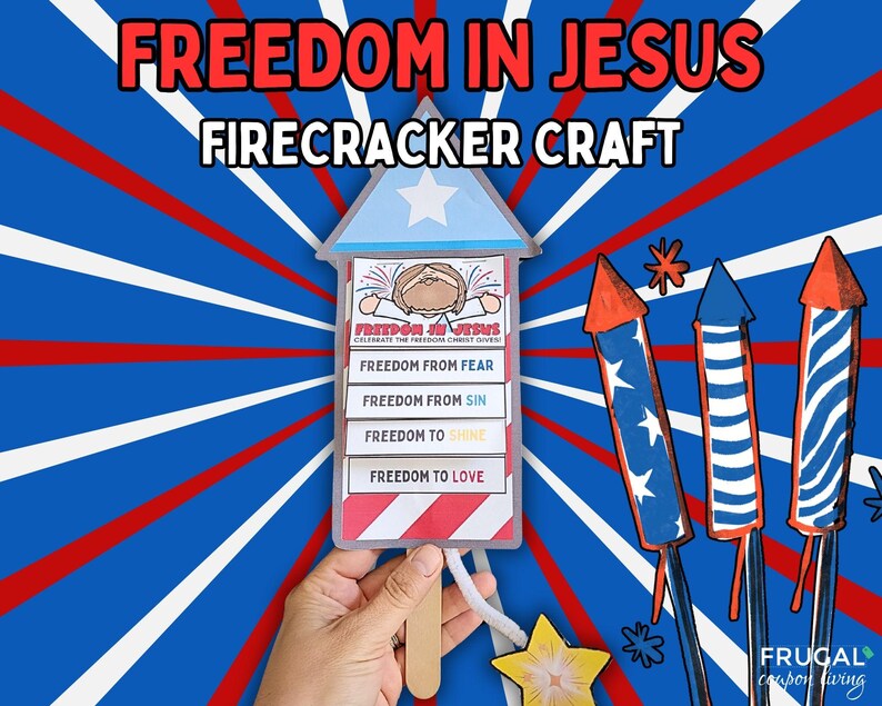 Freedom in Jesus Fourth of July Bible Craft, Patriotic Religious ...