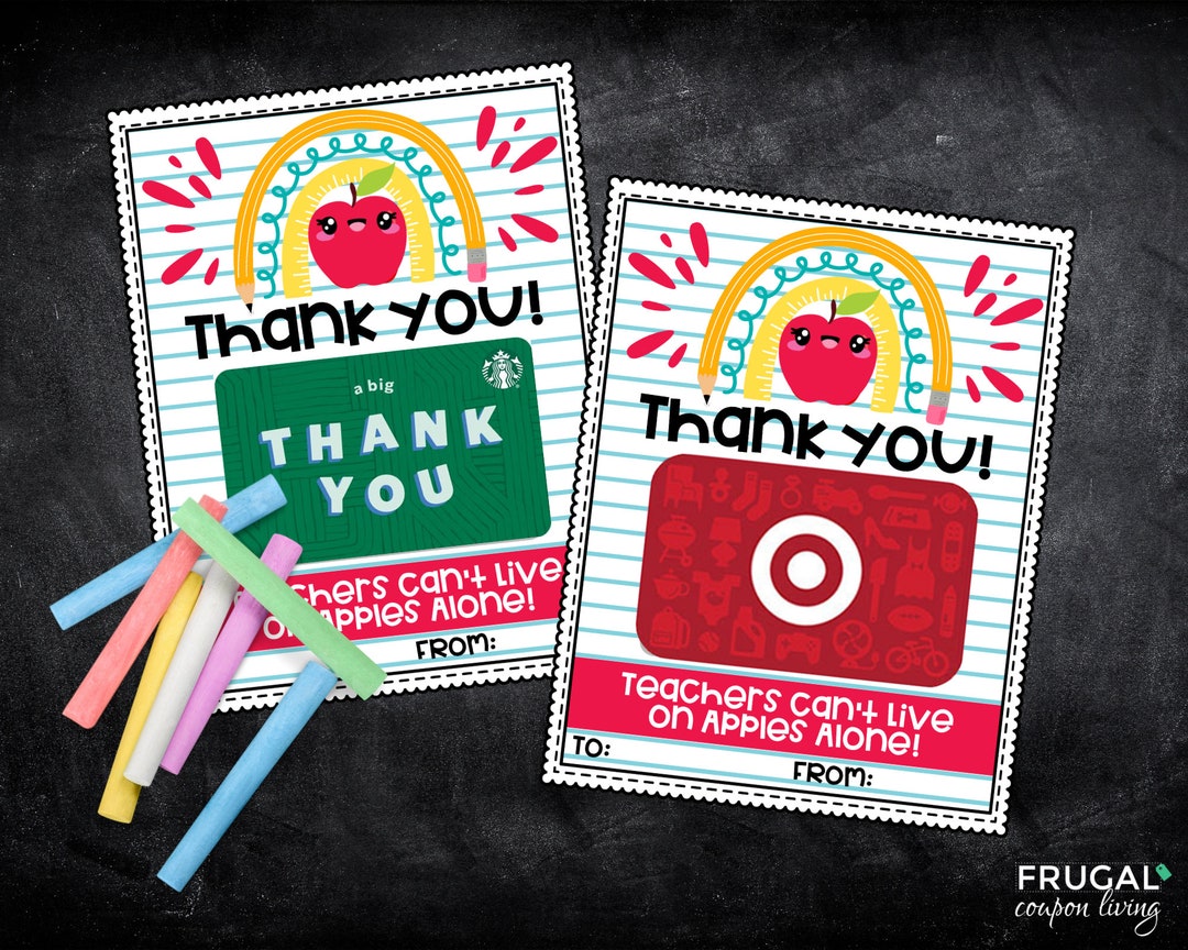 Printable Teacher Appreciation Gift Card Holder, Teacher Thank You Card ...