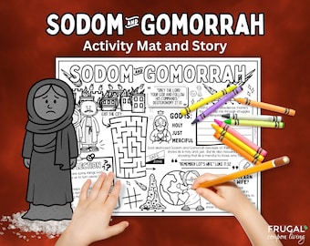 Sodom and Gomorrah Activity Mat, Genesis Bible Lesson for Kids on ...