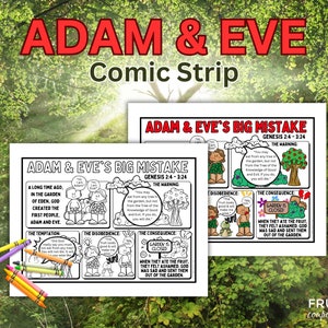 Adam and Eve Crafts for Sunday School Printable Set, Garden of Eden ...