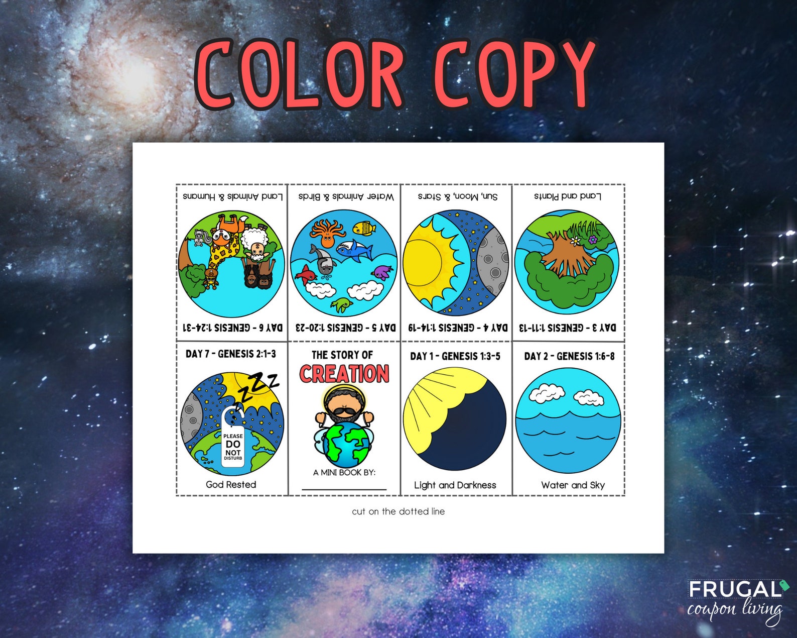 Days of Creation Bible Craft Printable, Genesis 1-2:3 Creation Booklet ...