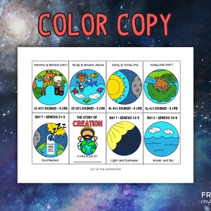 Days of Creation Bible Craft Printable, Genesis 1-2:3 Creation Booklet ...