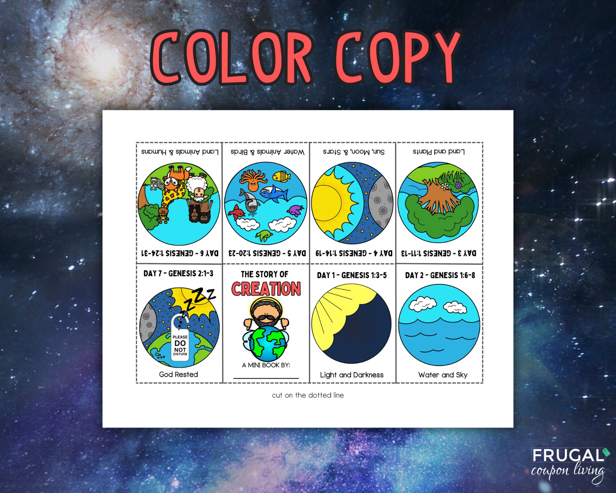 Days of Creation Bible Craft Printable, Genesis 1-2:3 Creation Booklet ...