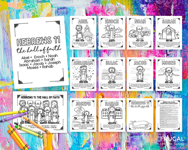 Heroes of Faith Hebrews 11 Printable Coloring Pages, Hall of Faith ...