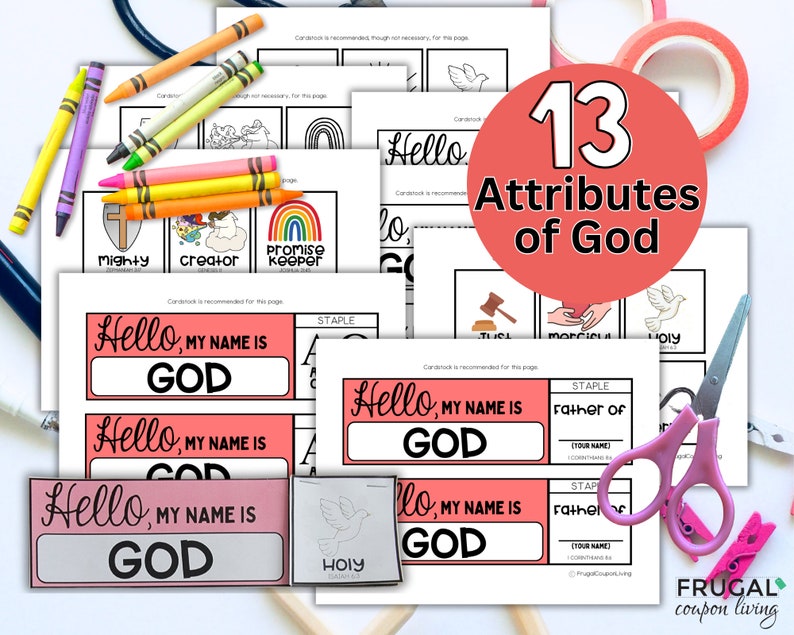 Names of Jesus & Attributes of God Name Tag, Hello My Name Is...creator ...