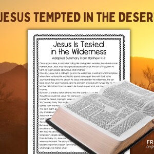 Jesus is Tempted in the Desert Activity Set, Matthew 4:1-11 Bible Story ...