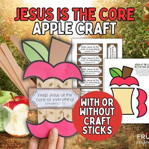 Christian Apple Craft, Sunday School Activity, Keep Jesus at the Core ...