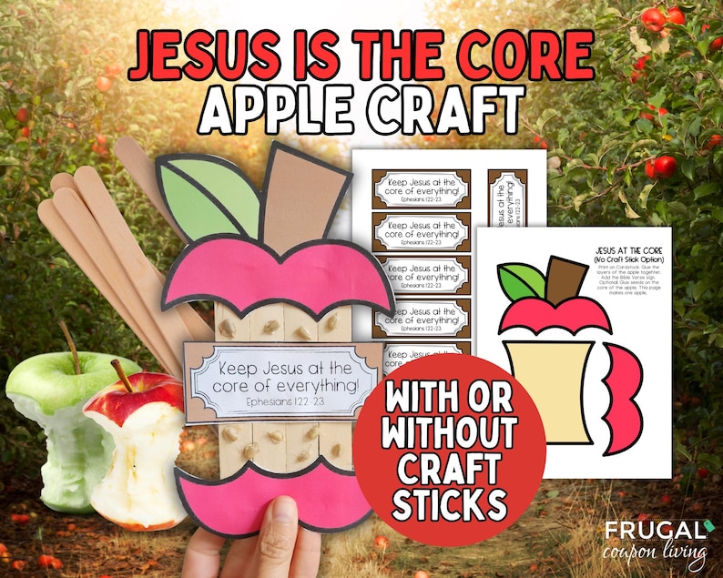 Christian Apple Craft, Sunday School Activity, Keep Jesus at the Core ...