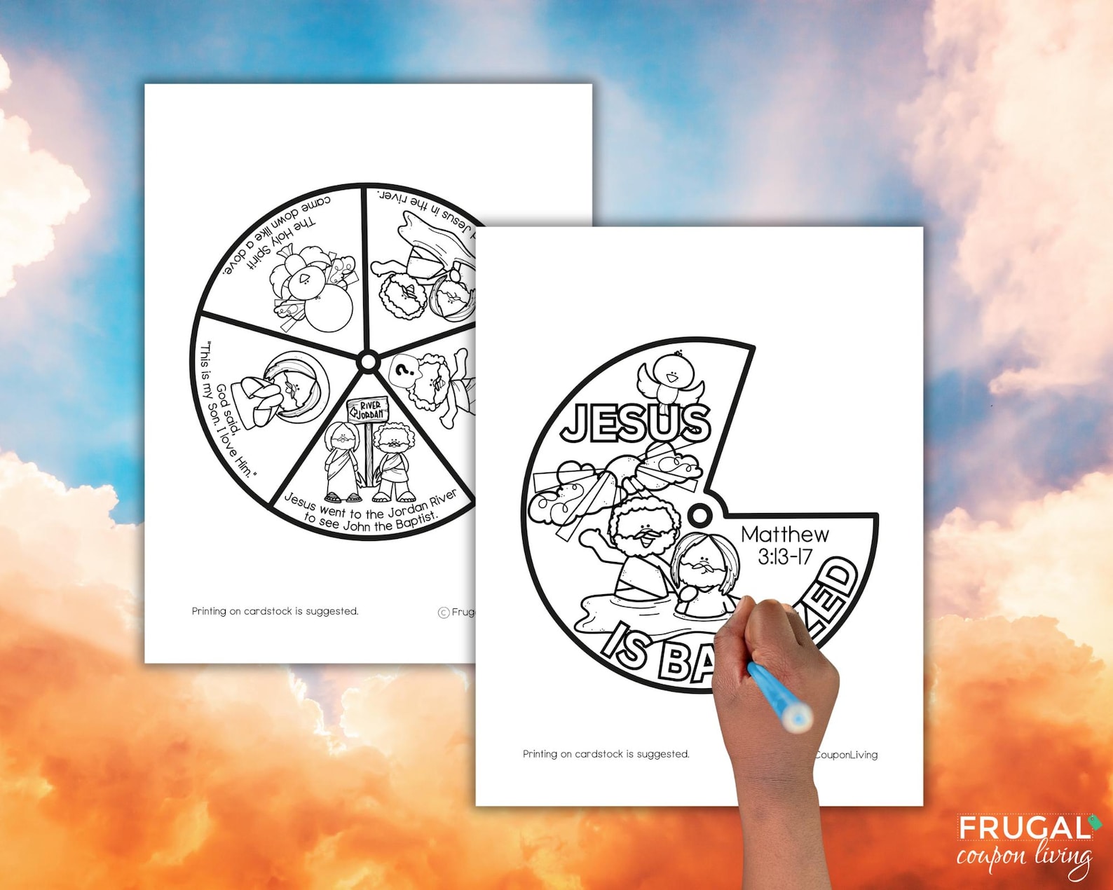 Jesus is Baptized Coloring Wheel Craft for Kids, John the Baptist ...