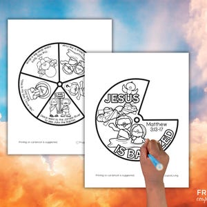 Jesus is Baptized Coloring Wheel Craft for Kids, John the Baptist ...