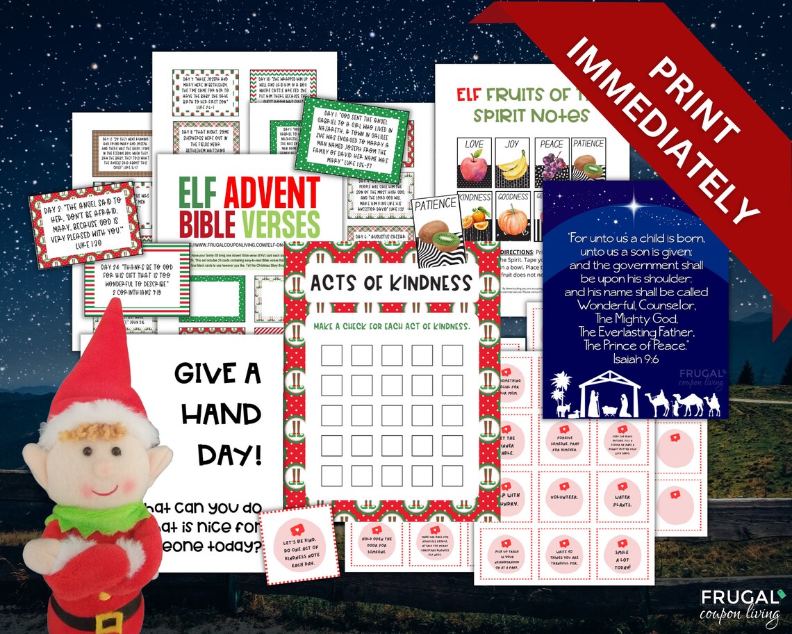 Christ-centered Elf Prop Printable Kit Jesus-style Christian - Etsy