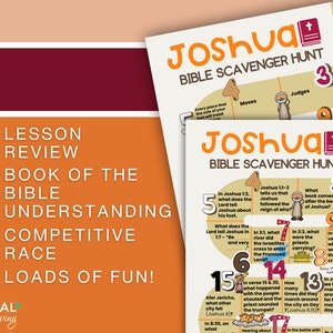 Bible Scavenger Hunt Book of Joshua Summary Trivia Game, Joshua Bible ...