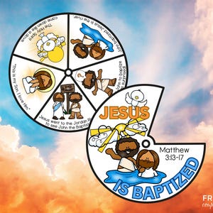 Jesus is Baptized Coloring Wheel Craft for Kids, John the Baptist ...