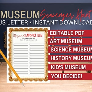 Museum Scavenger Hunt Printable | Fun Art Museum Scavenger Hunt ...