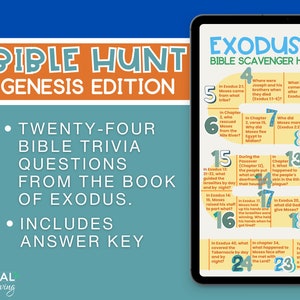 Exodus Bible Scavenger Hunt, Book of Exodus Trivia, Old Testament Bible ...