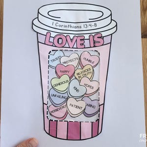 Love Is... Bible Verse Craft for Kids, 1 Corinthians 13:4-8 Valentine's ...