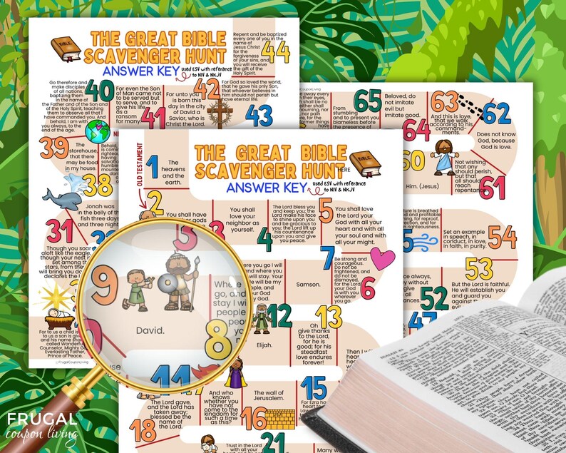 Books of the Bible Scavenger Hunt Game, Bible Made Simple - 66 Books ...
