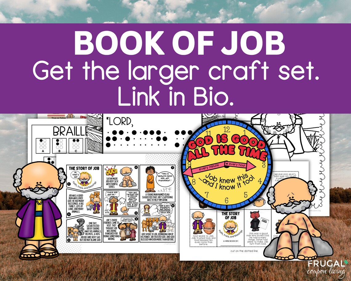 God is Good All the Time Craft for Kids, Book of Job Printable Clock ...