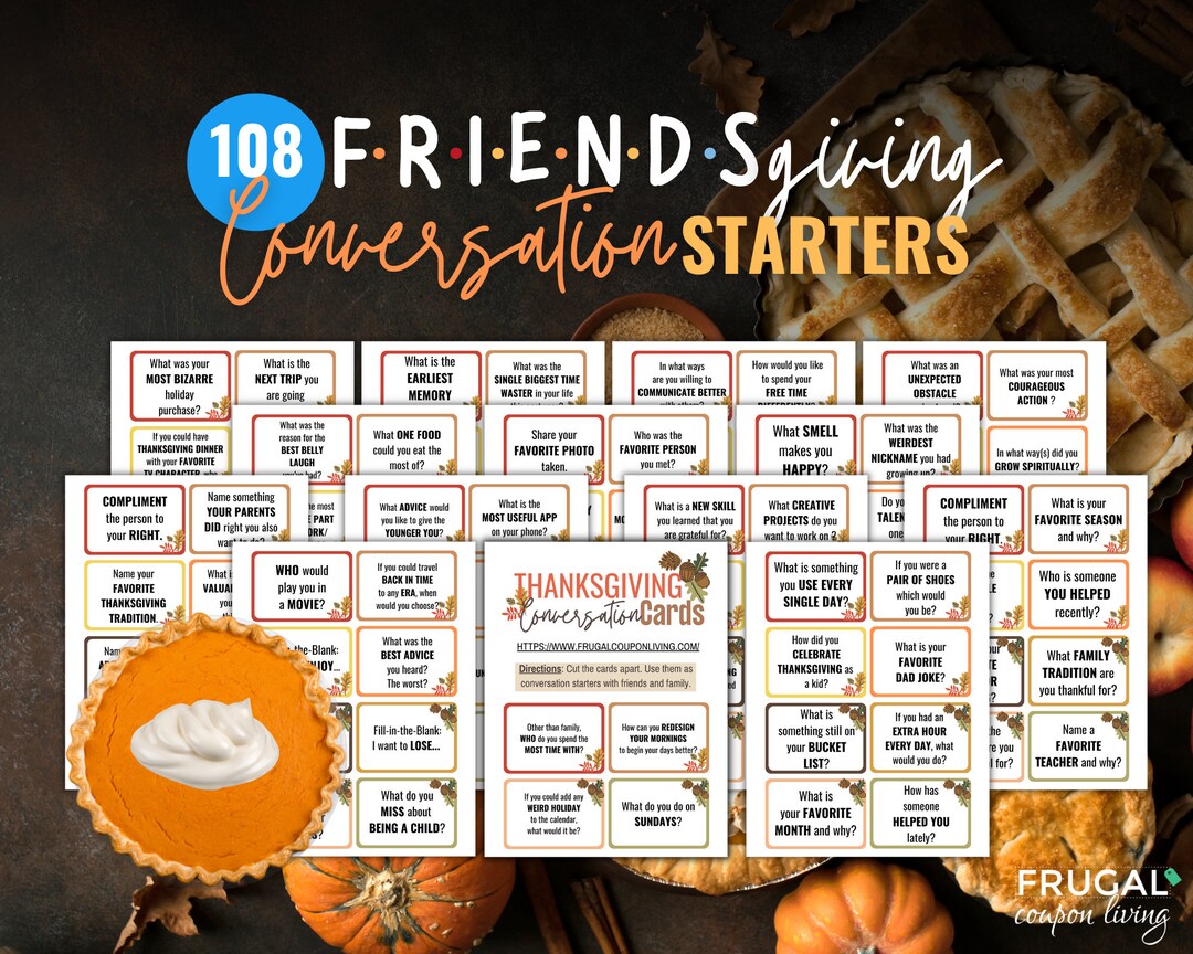 Thanksgiving Conversation Cards | Gratitude Game Conversation Starters ...