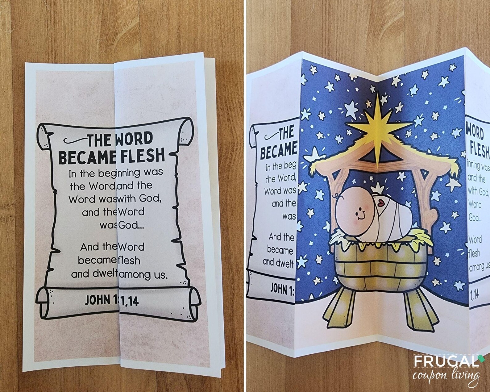 The Word Became Flesh Scroll Craft John 1, Nativity Bible Craft for ...
