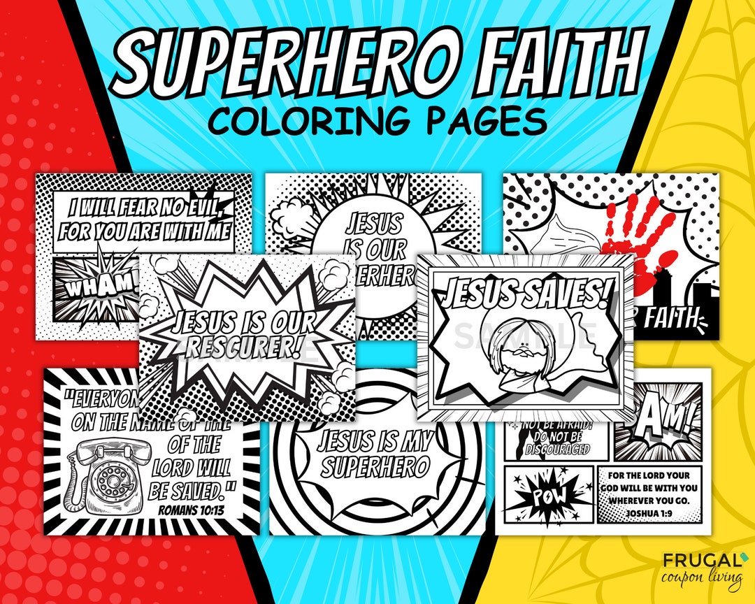Hero Faith Bible Verse Scripture Coloring Pages, Jesus Saves Christian ...