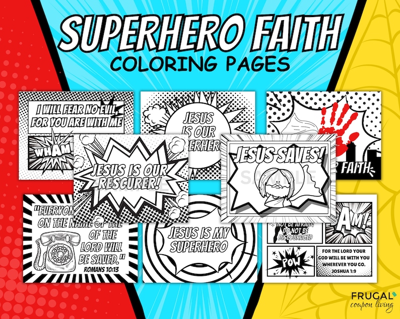 Hero Faith Bible Verse Scripture Coloring Pages, Jesus Saves Christian ...