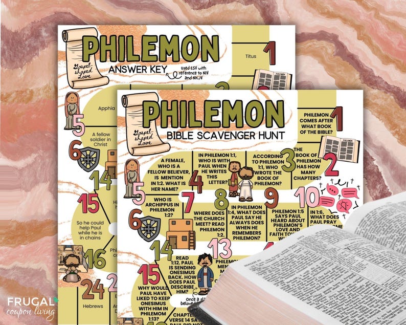 Philemon Bible Scavenger Hunt, Paul's Letters in the New Testament ...