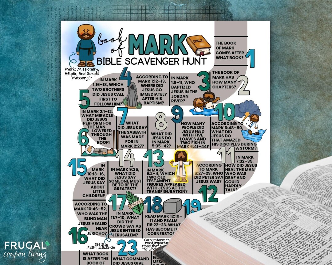 Mark Bible Scavenger Hunt, the Life and Ministry of Jesus New Testament ...
