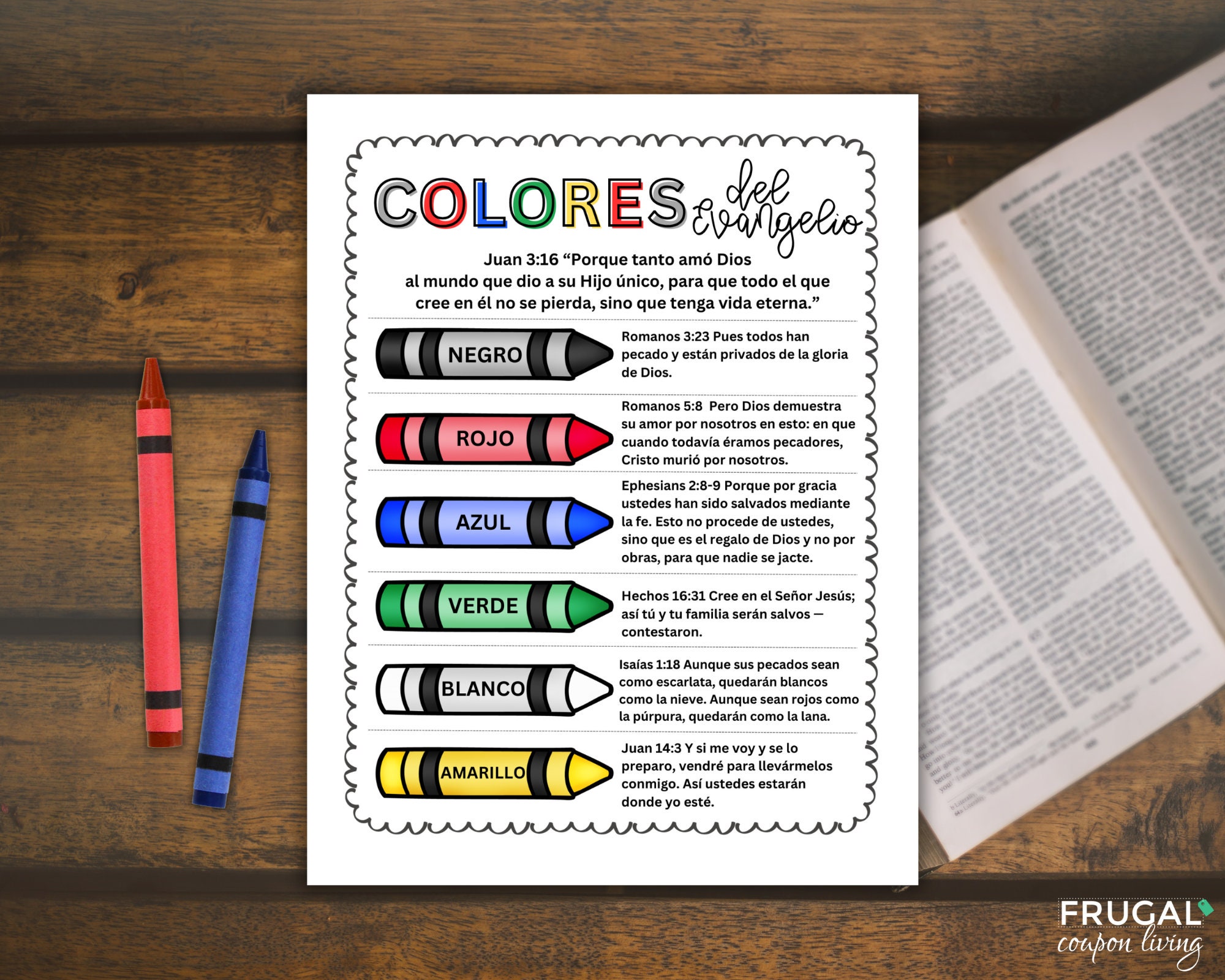 Gospel in Spanish Plan of Salvation Printable for Kids | Crayon Gospel ...