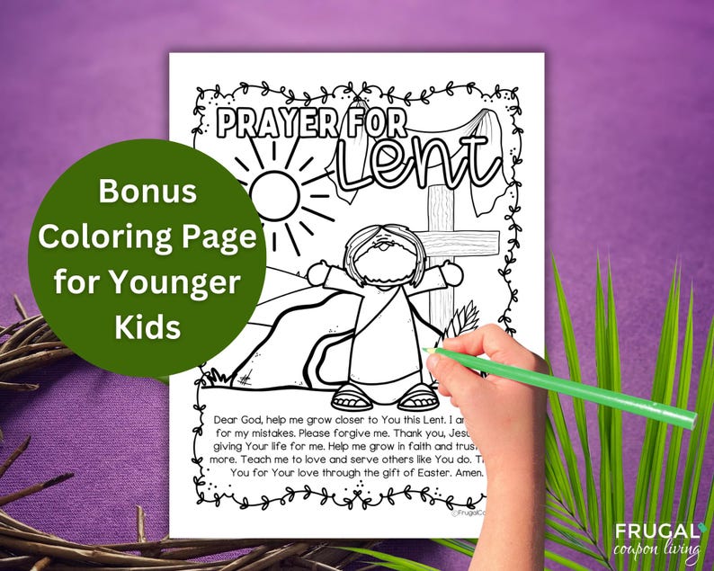 Lent Prayer Coloring Wheel Printable, Christian Lent Activity Spinner ...