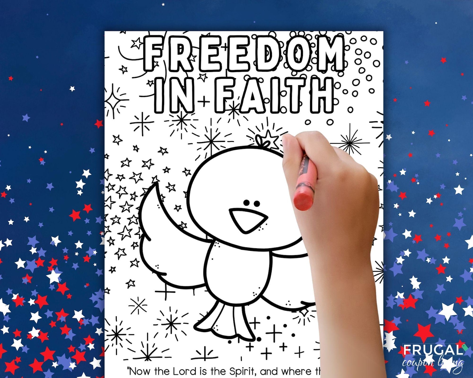 Freedom in Jesus Bible Craft for July 4th, Patriotic Handprint Art ...