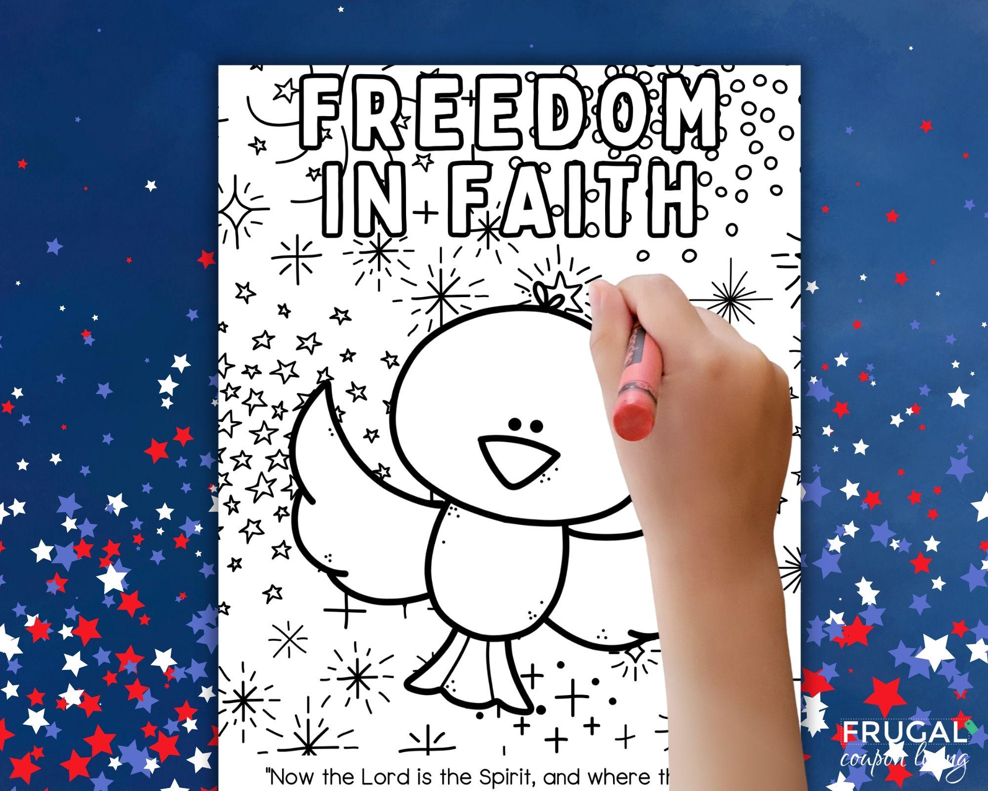 Freedom in Jesus Bible Craft for July 4th, Patriotic Handprint Art ...