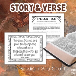 The Prodigal Son Craft Bundle for Kids, Parable Luke 15 the Lost Son ...