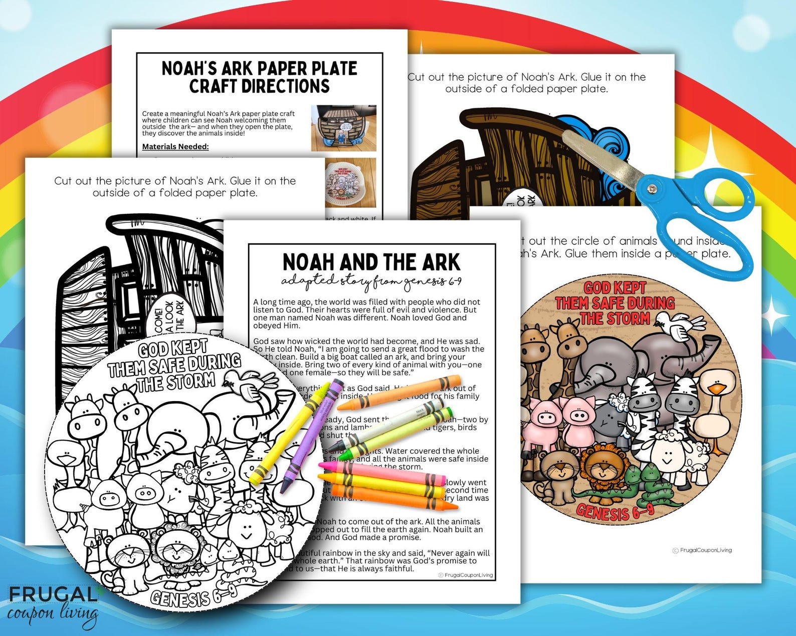 Noah's Ark Printable Craft, Inside Noah's Ark Animals Two by Two Paper ...