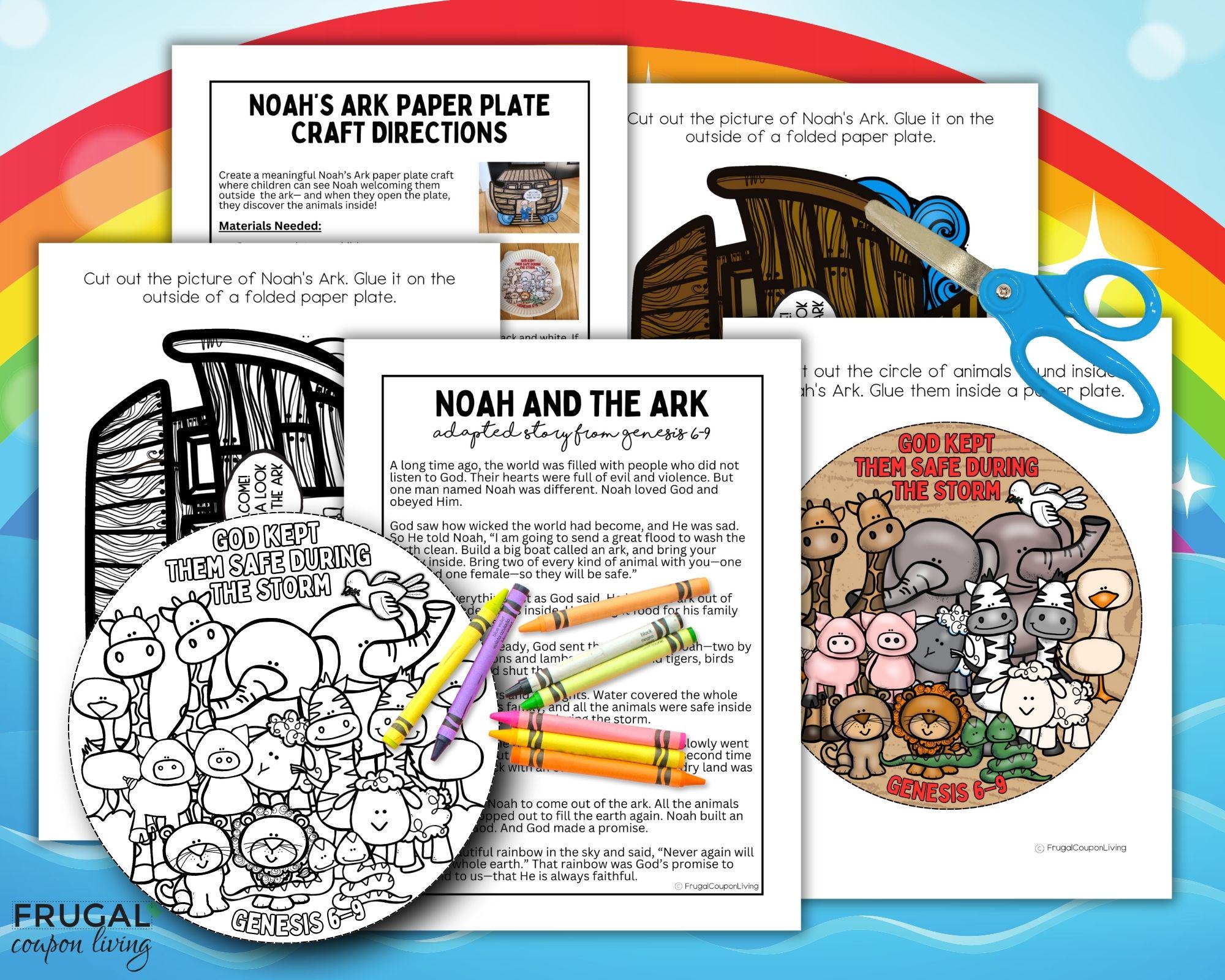 Noah's Ark Printable Craft, Inside Noah's Ark Animals Two by Two Paper ...