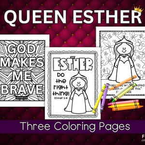 Queen Esther Activity Sheets, Bible Story Queen Esther Crafts for Kids ...