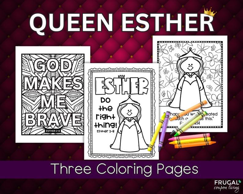 Queen Esther Activity Sheets, Bible Story Queen Esther Crafts for Kids ...