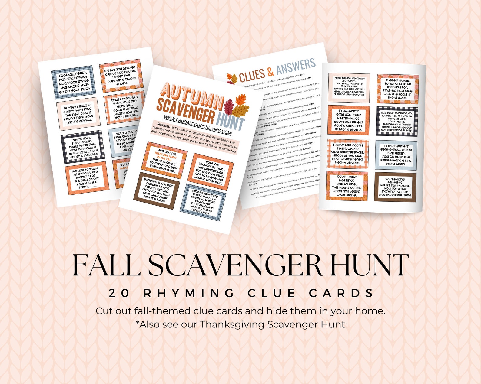 Fall Scavenger Hunt Clues | Fun Fall Activities Printable Games PDF ...