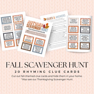 Fall Scavenger Hunt Clues | Fun Fall Activities Printable Games PDF ...